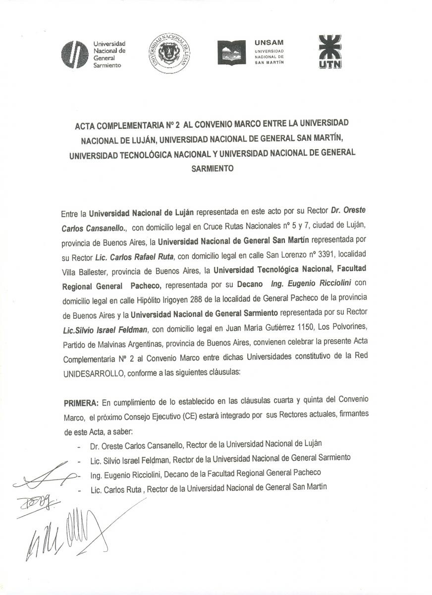 Actas Complementarias | Unidesarrollo